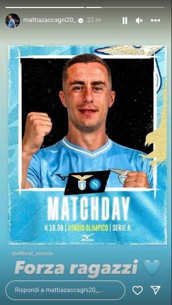 Lazio, Zaccagni carica sui social i compagni: "Forza ragazzi"